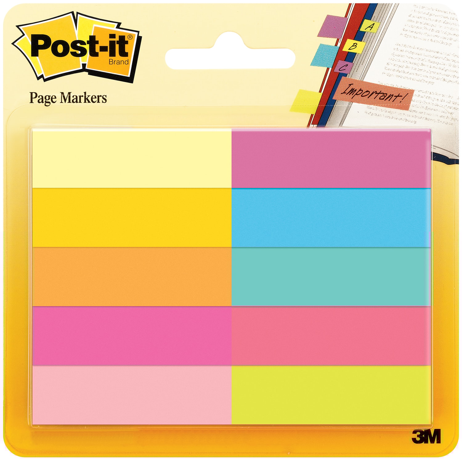 Post It Page Markers Assorted Ultra Bright Colours 1 2 X 2 50
