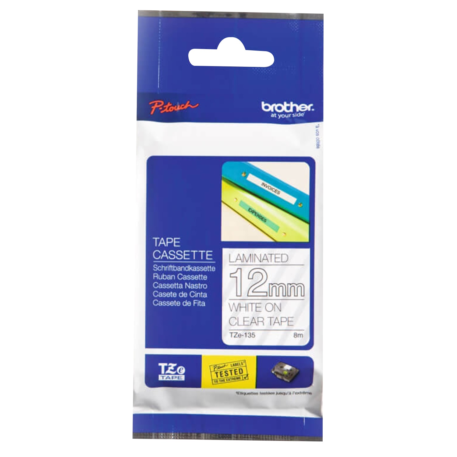 Brother Tze Label Tape Cassette White Typeclear Label 12 Mm X 8 M Grand And Toy