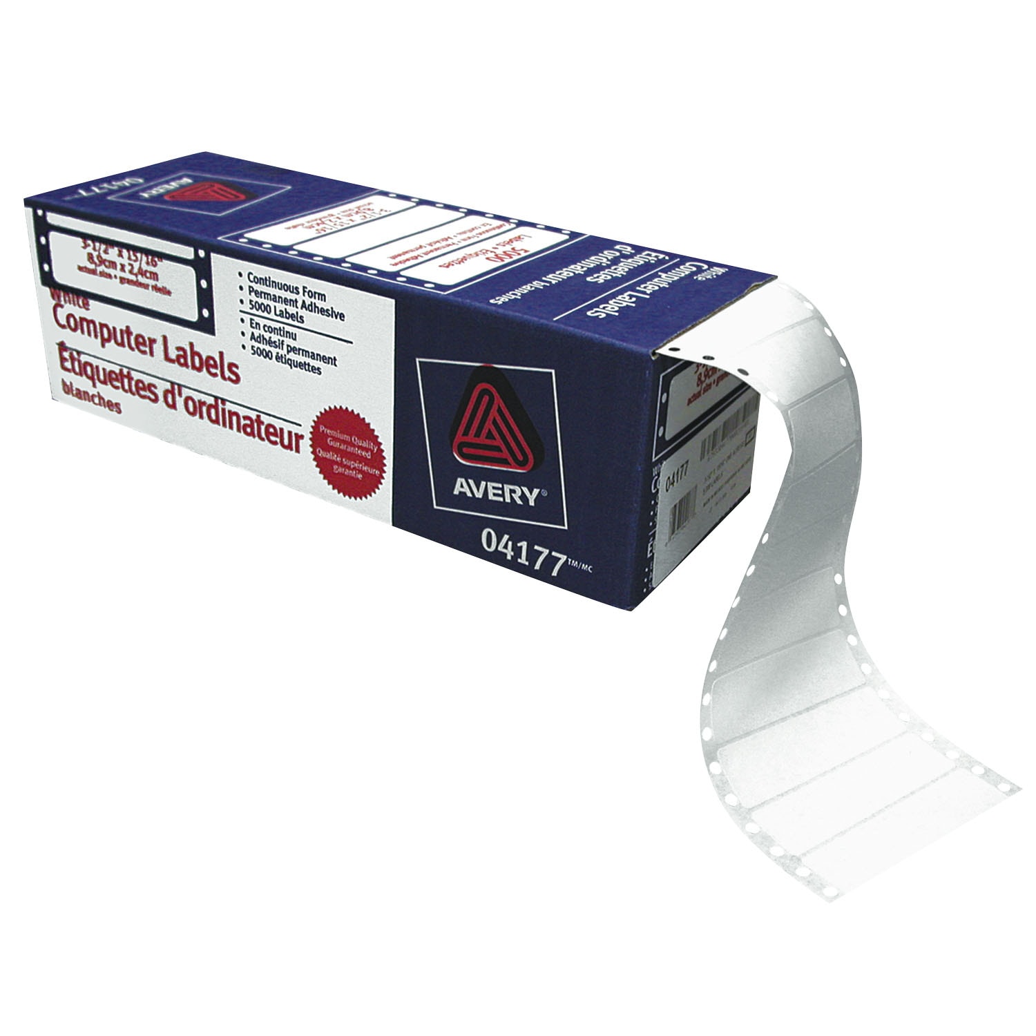 Avery 4177 Continuous Form Computer Address/Mailing Labels, White, 3 1/ ...