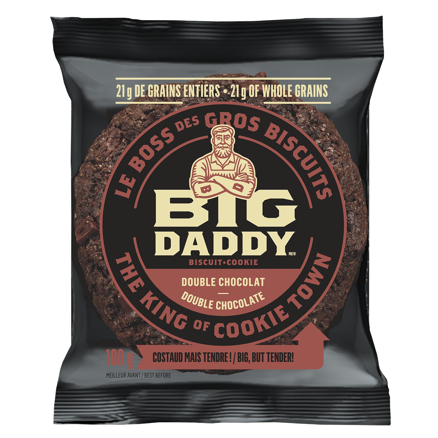 Big Daddy Cookies, Double Chocolate, 100 g, 8/BX | Grand & Toy