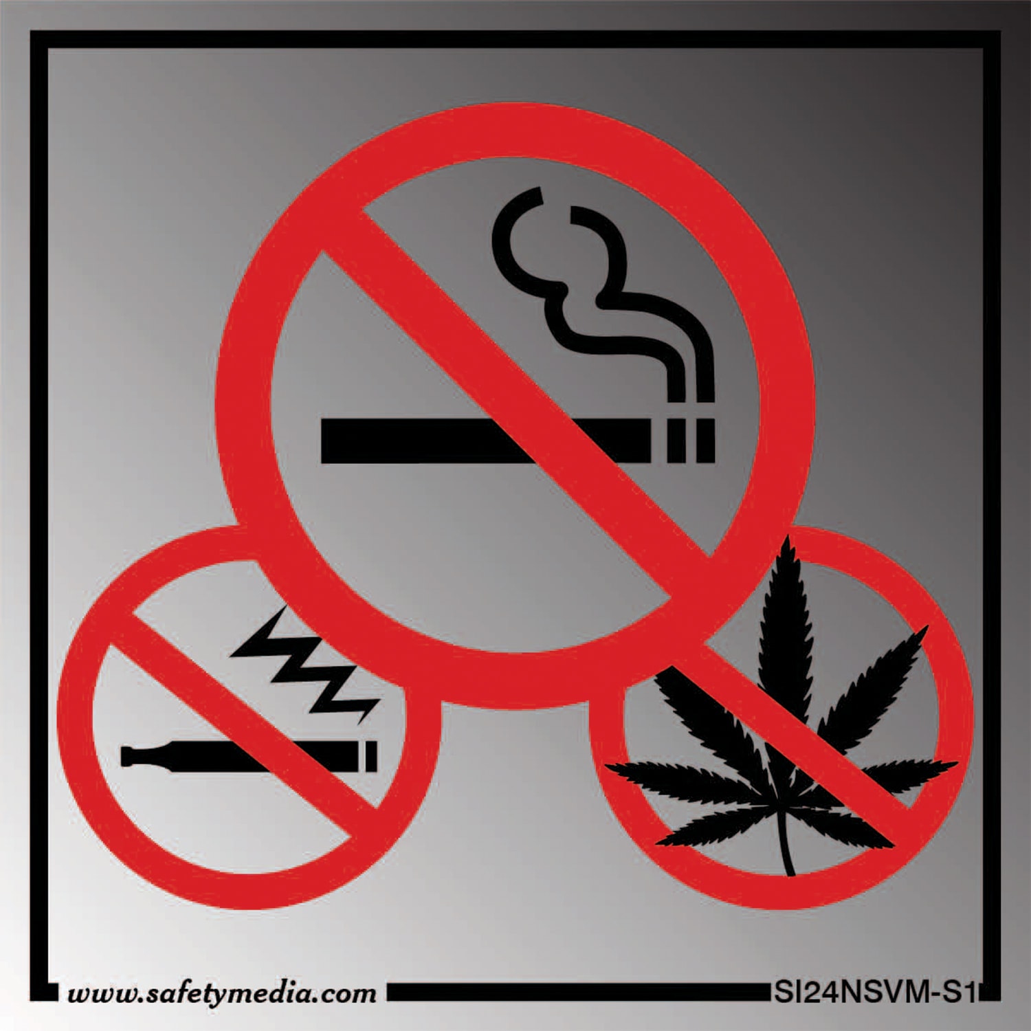 Safety Media No Smoking, No Vaping and No Marijuana Plastic Sign ...