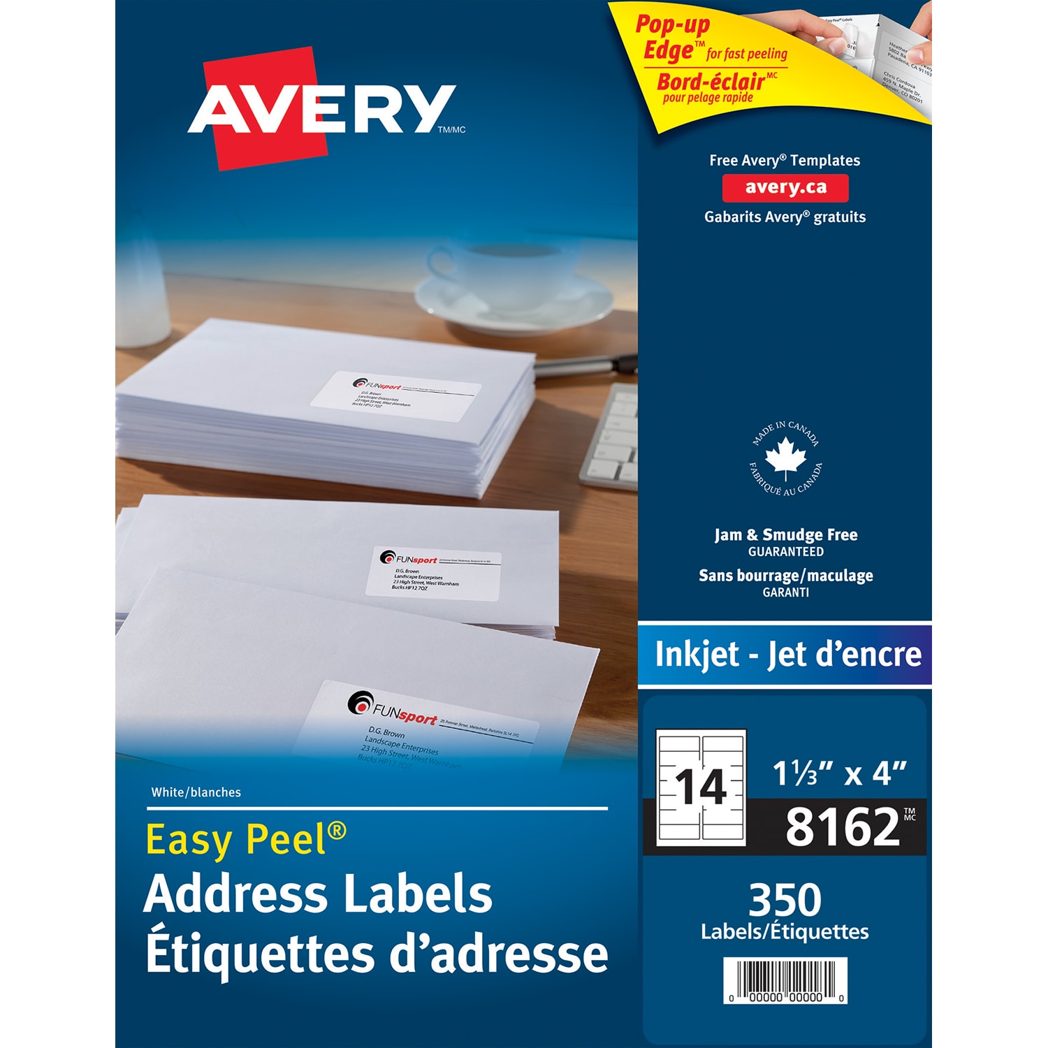 Avery 8162 Easy Peel Address Labels White 1 1 3 X 4 14 Labels 