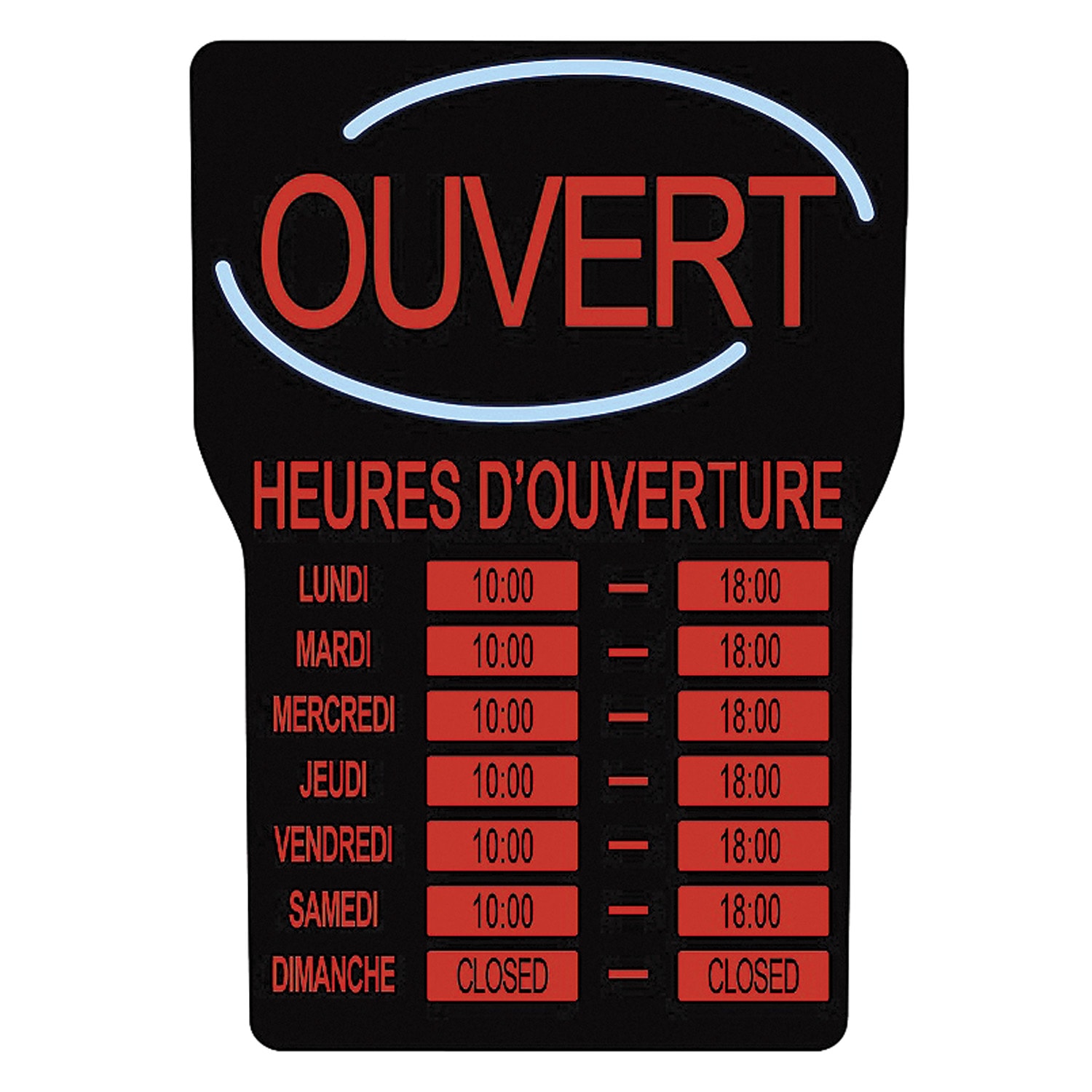 LED Open Sign With Business Hours Grand Toy