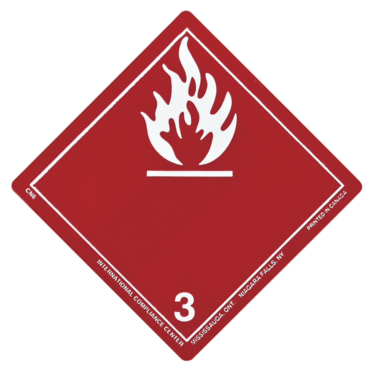 TDG Regulation Labels, Red with White, Non-Worded, Flammable Liquid, 4 ...