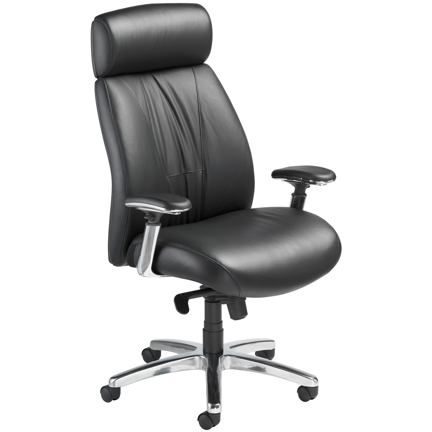 Nightingale Presider Executive High-Back Leather Chair, Black | Grand & Toy