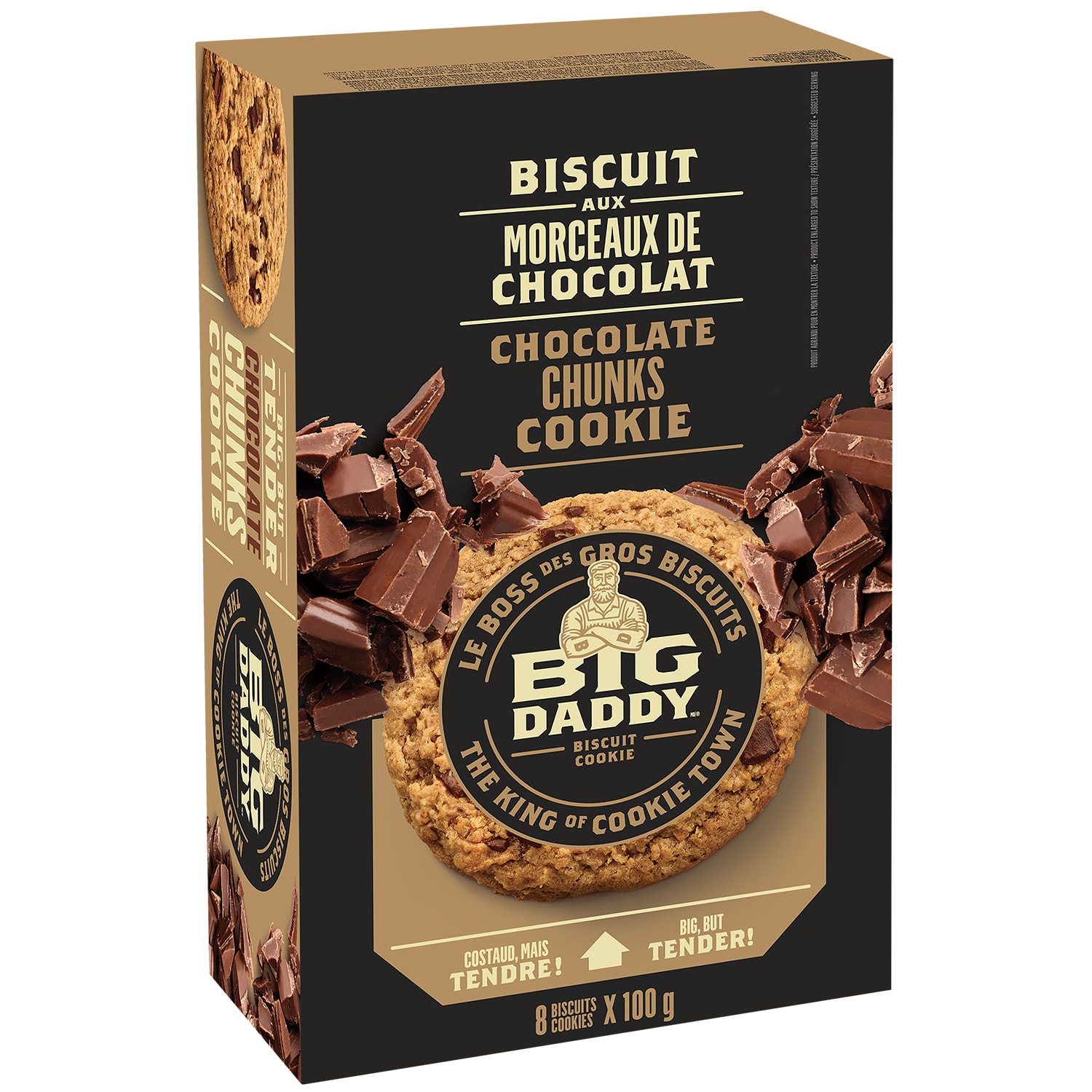 Big Daddy Cookies, Chocolate Chunks, 100 g, 8/BX | Grand & Toy