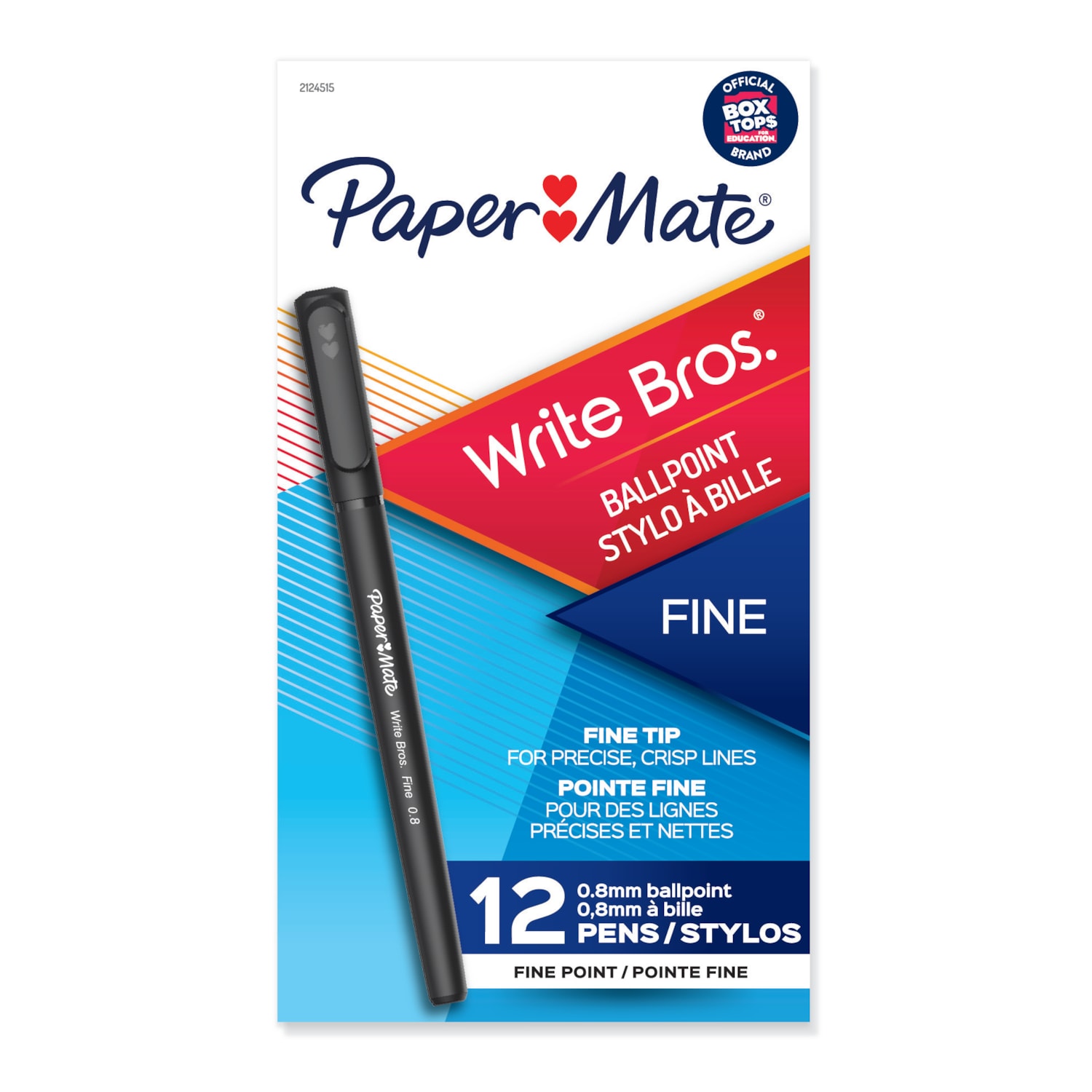 Paper Mate Write Bros Ballpoint Pens, Black , Fine Point 0.8mm, 12/BX ...