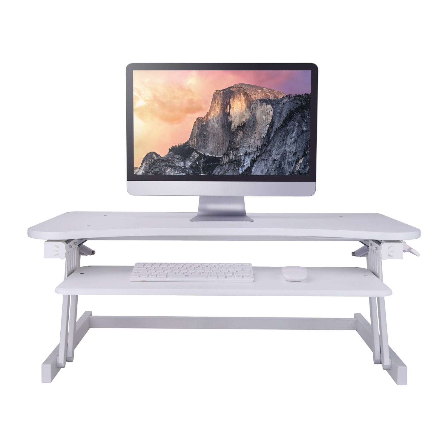 Rocelco Adjustable Desk Riser, White, 32" x 20 3/5" x 4 3/4" to 16 3/4 ...