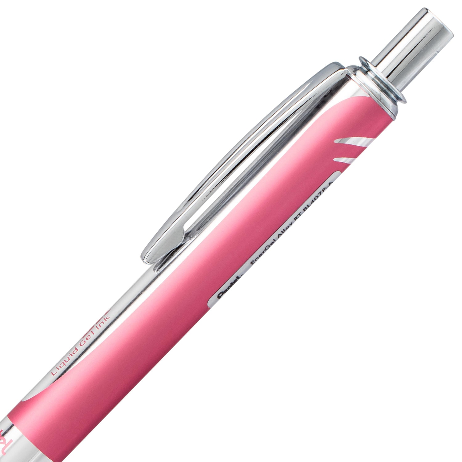 Pentel EnerGel Alloy Retractable Premium Liquid Gel Pen, Black Ink/Pink ...