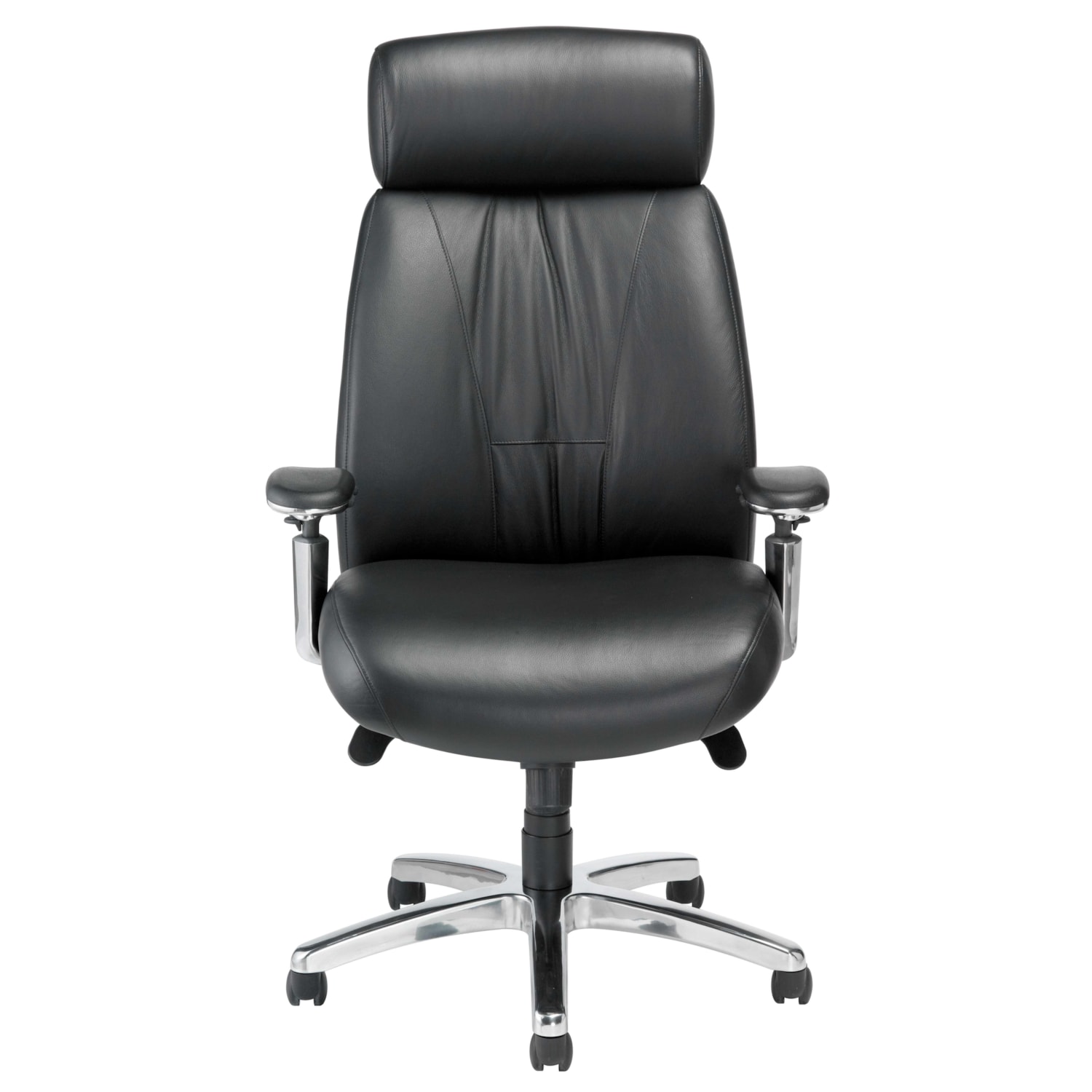 Nightingale Presider Executive High-Back Leather Chair, Black | Grand & Toy