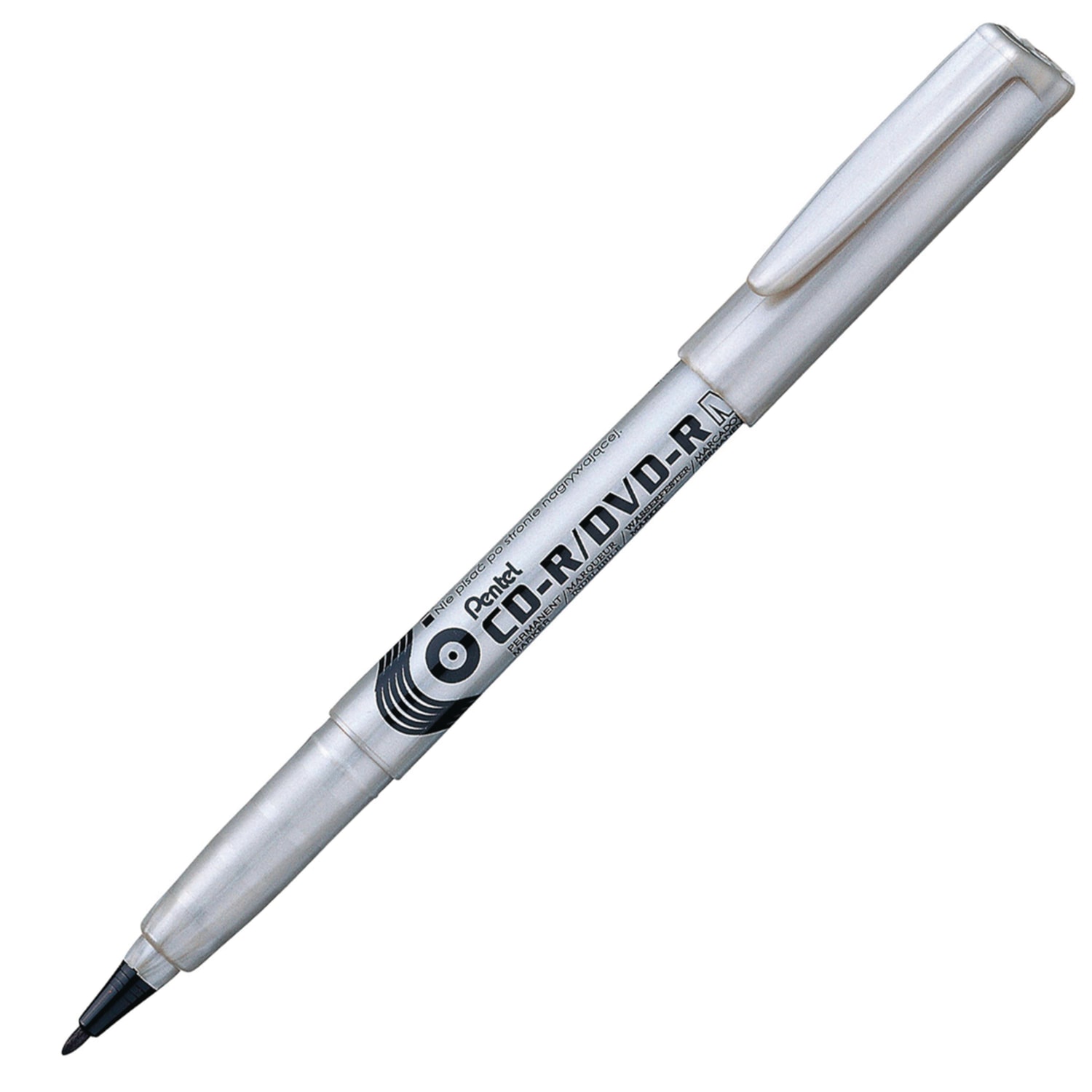 Pentel CD-R/DVD-R Permanent Marker, Black Ink, Bullet 2.0 mm | Grand & Toy