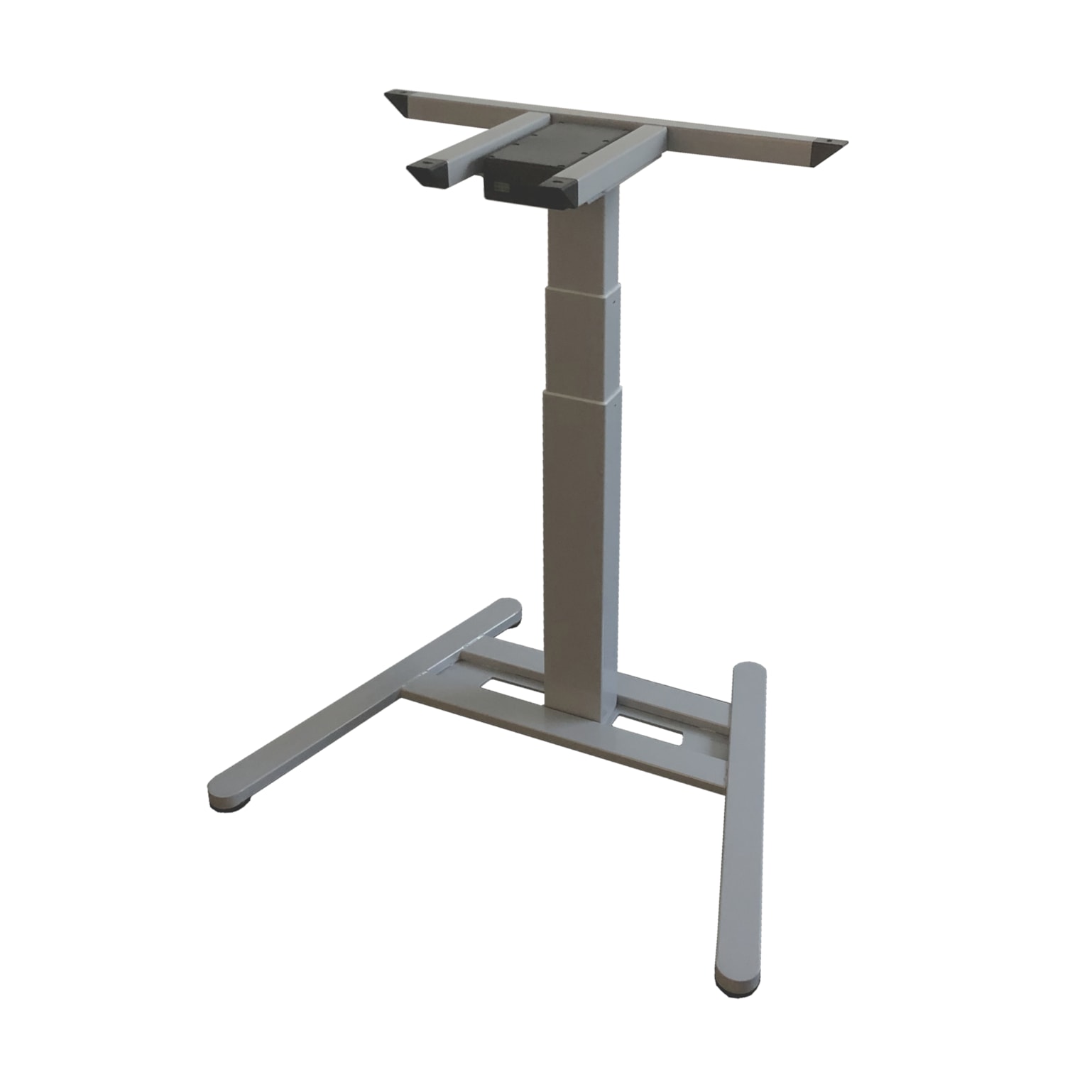 HDL Single Leg Height Adjustable Base, Silver | Grand & Toy