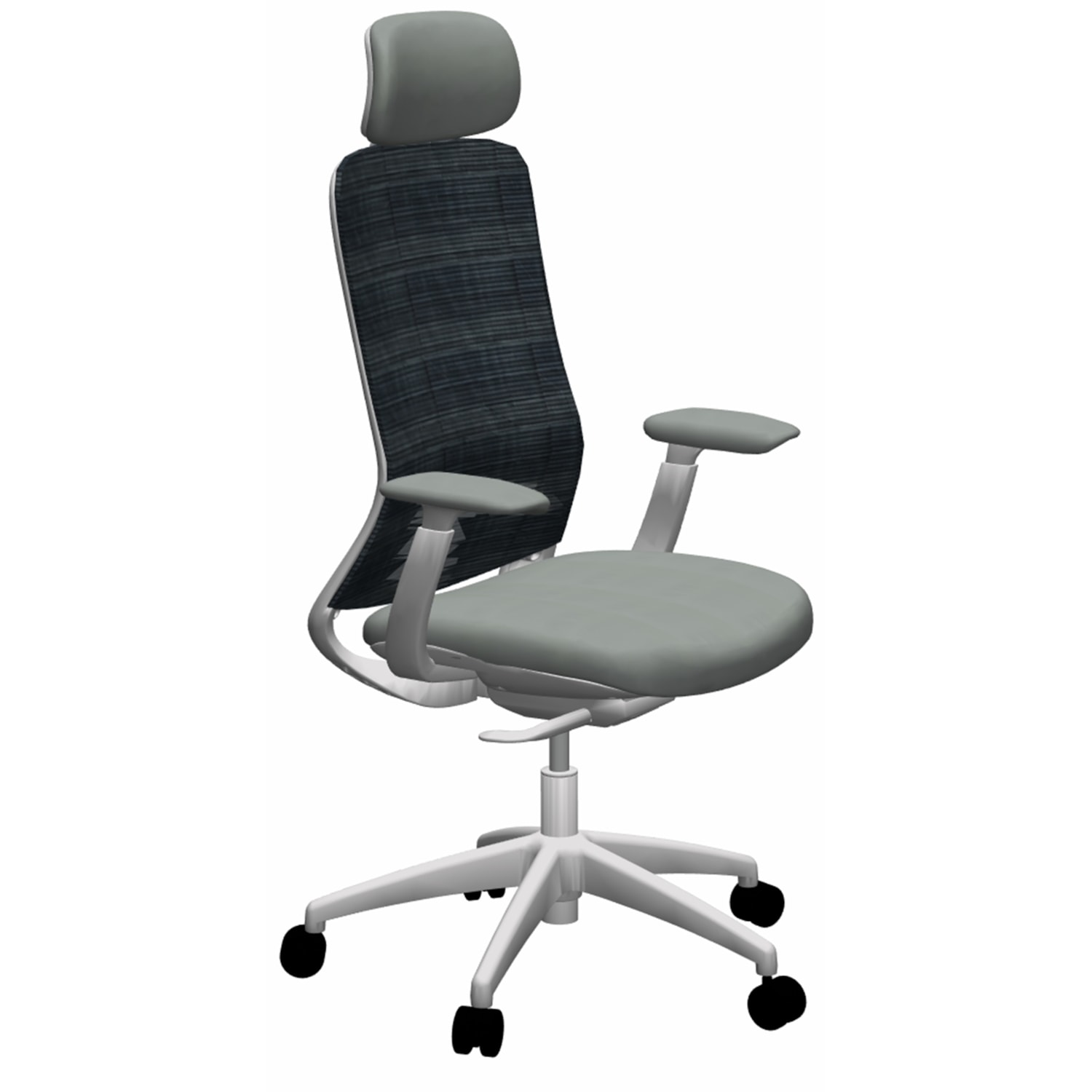 HDL Hermes High-Back Hermes Task/Meeting Chair with Synchro Tilt, Grey ...