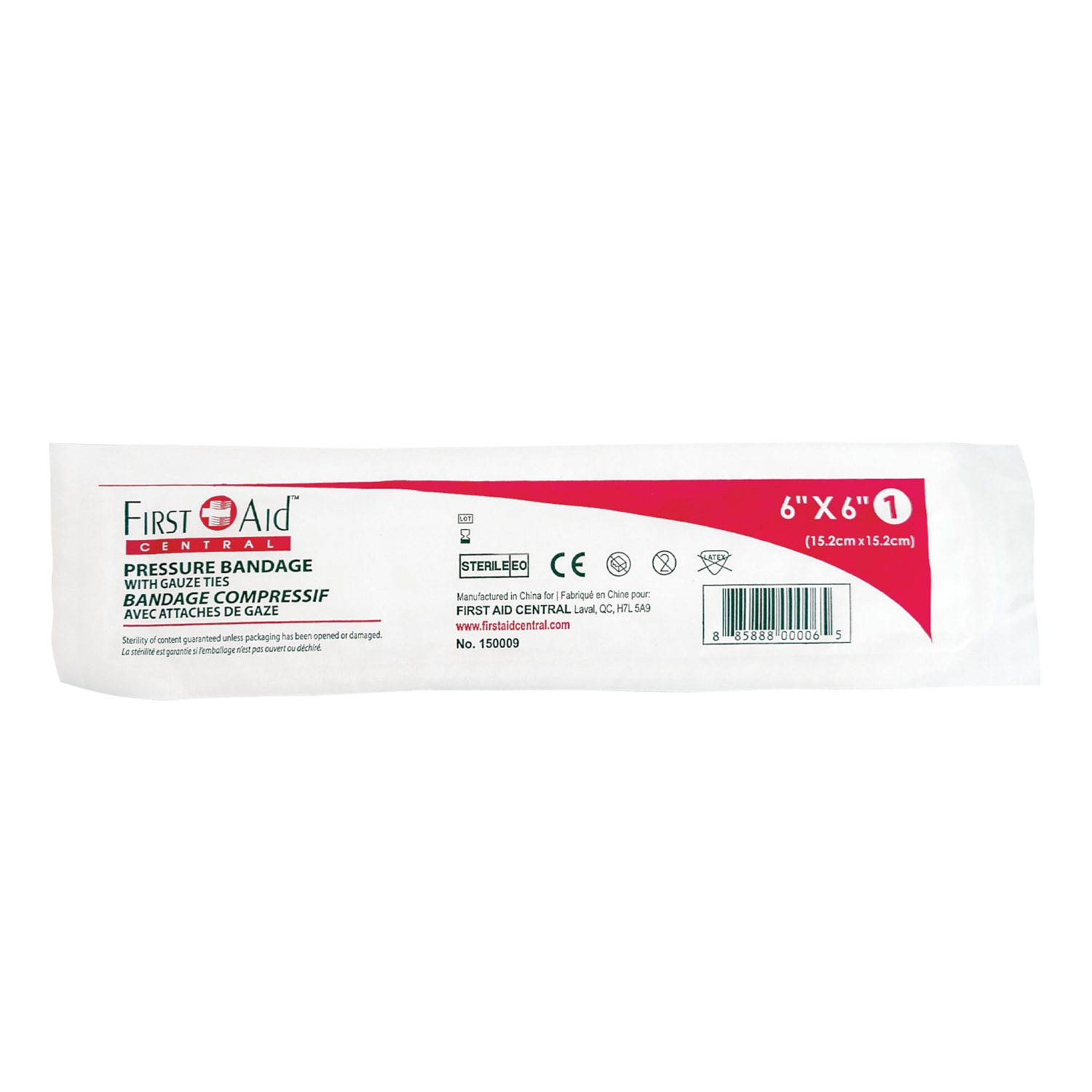 Bandage compressif 6 po x 6 po avec attaches en gaze | Grand & Toy