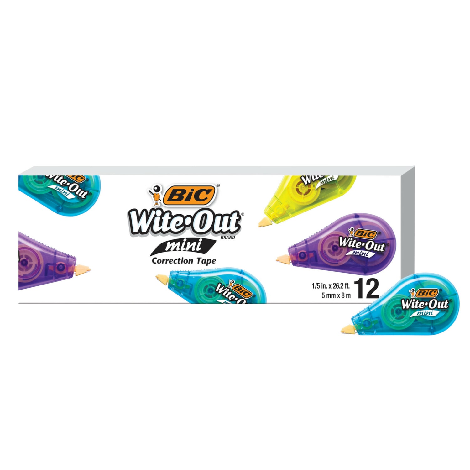 BIC Wite-Out Brand Mini Correction Tape - White - Tear-Resistant Tape ...