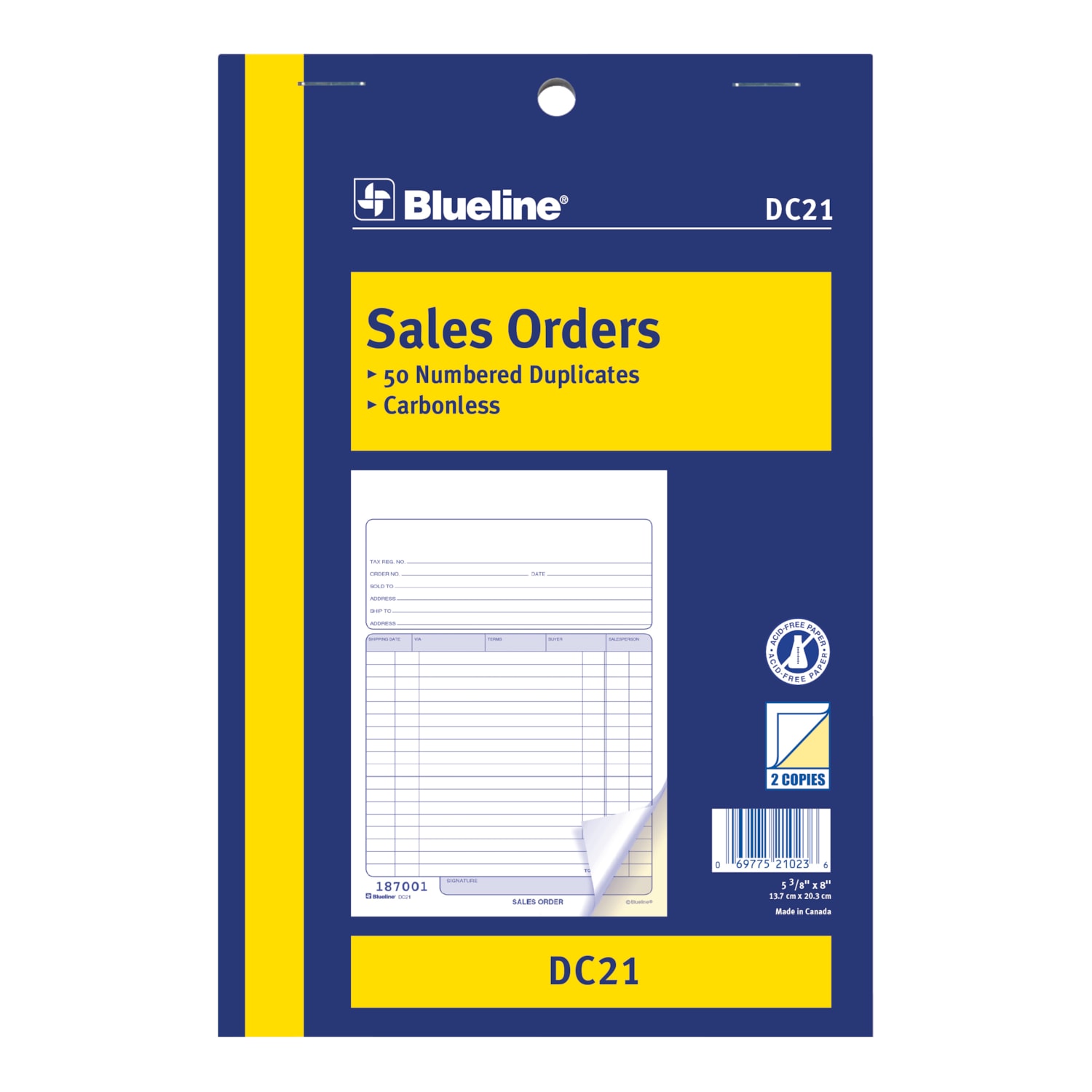 Blueline Sales Orders Book, 50 Duplicates, Carbonless Numbered Forms, 5 ...