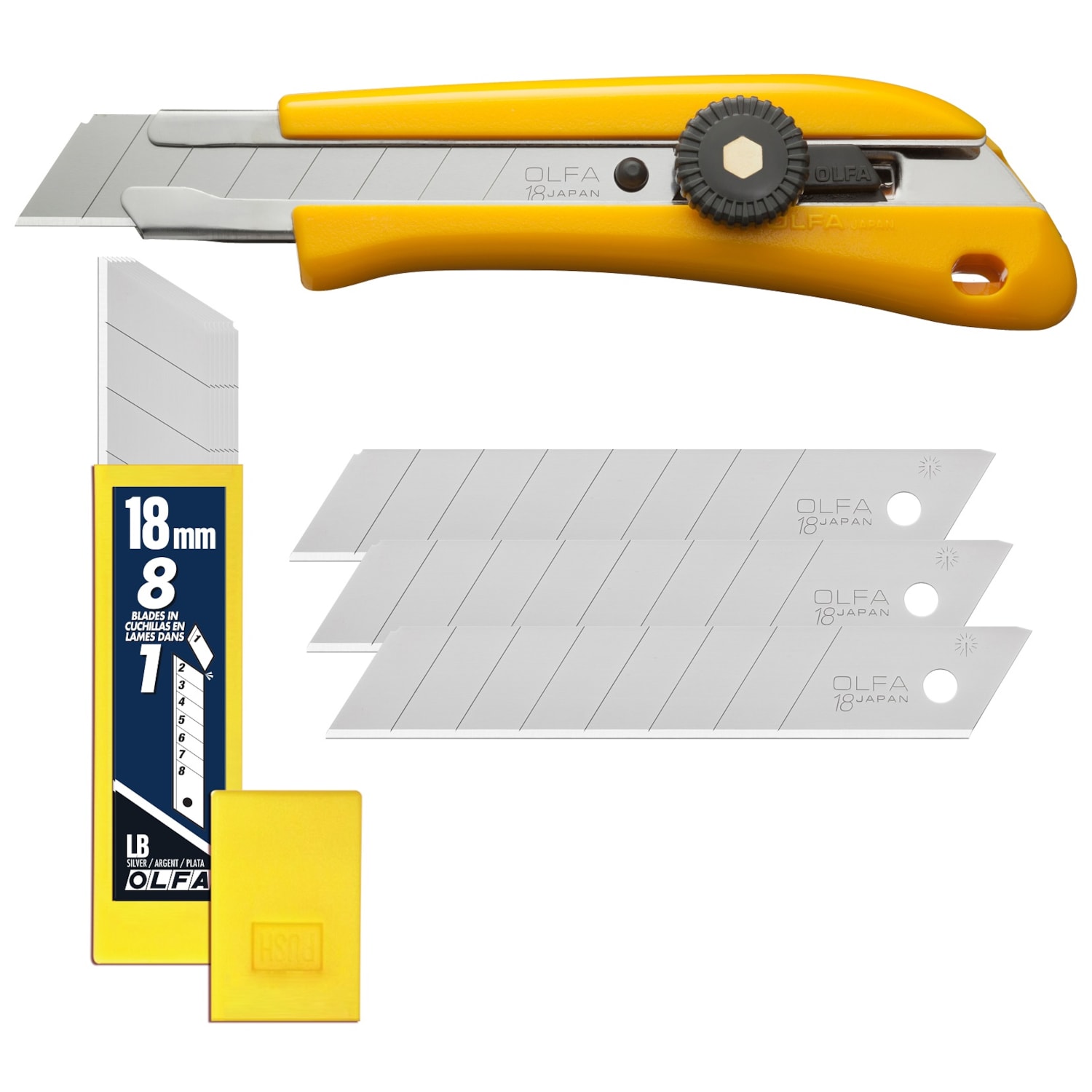OLFA Paquet Combo - Couteau utilitaire robuste de 18mm et paquet de 10 ...