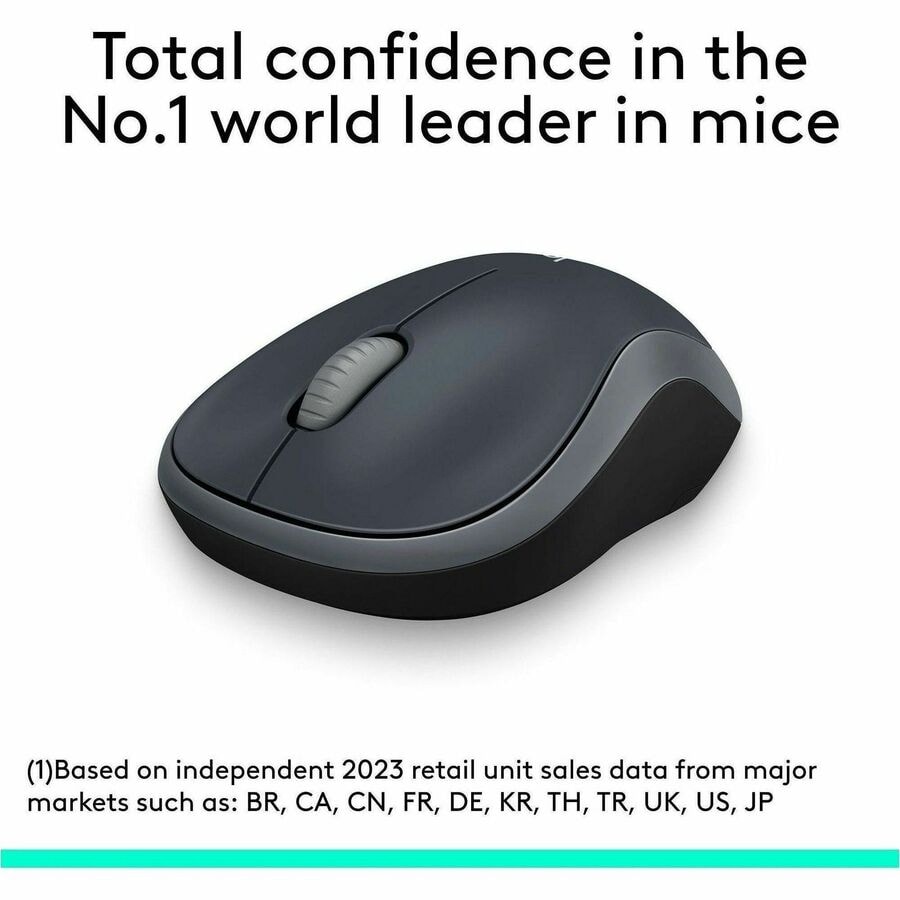 Logitech M185 Wireless Mouse, 2.4GHz with USB Mini Receiver, 12-Month ...