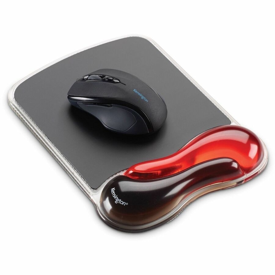 Kensington Duo Gel Mouse Pad Wrist Rest - Red - 1" (25.40 mm) Height x ...