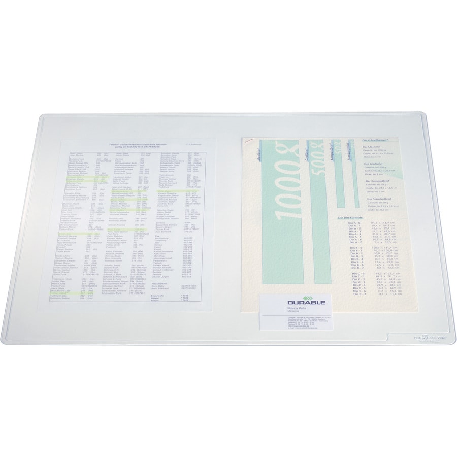 DURABLE Duraglas Desk Pad - 21" (533.40 mm) Width x 15.50000" (393.70 ...