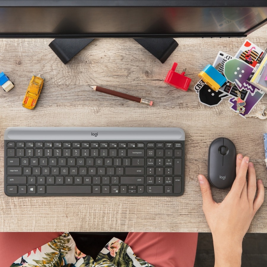 Logitech MK470 Slim Wireless Keyboard and Mouse Combo - Modern Compact ...