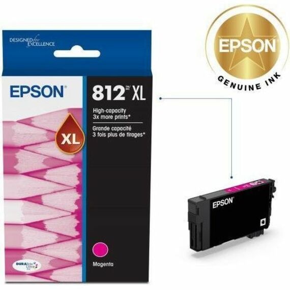 Epson T812 Original High Yield Inkjet Ink Cartridge - Magenta - 1 Each ...