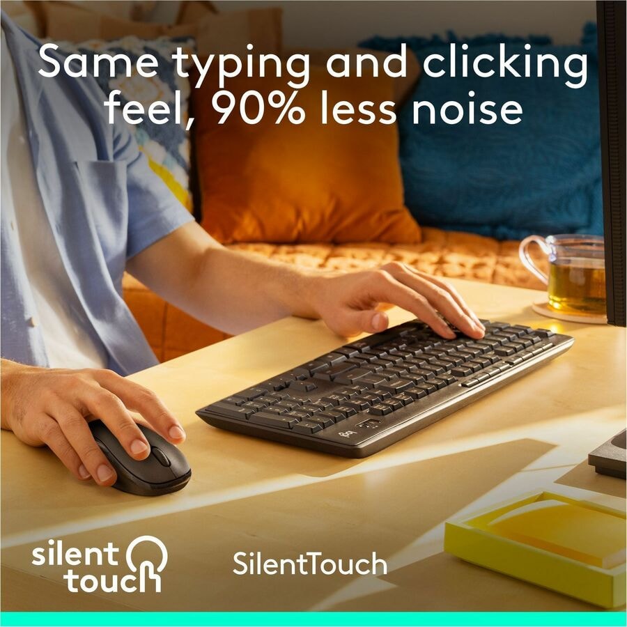Logitech MK295 Silent Wireless Combo - USB Wireless Wi-Fi/RF - Graphite ...