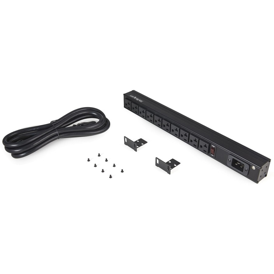 StarTech.com 10 Outlet Rack Mount Power Strip 125V/16 Amp, 1U ...