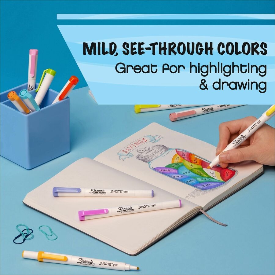 Sharpie S-Note Duo Dual-Tip Markers - Chisel, Bullet Marker Point ...