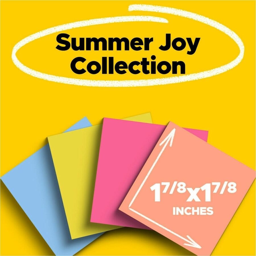 Post-it® Super Sticky Notes, 1 7/8 in x 1 7/8 in, Summer Joy Collection ...