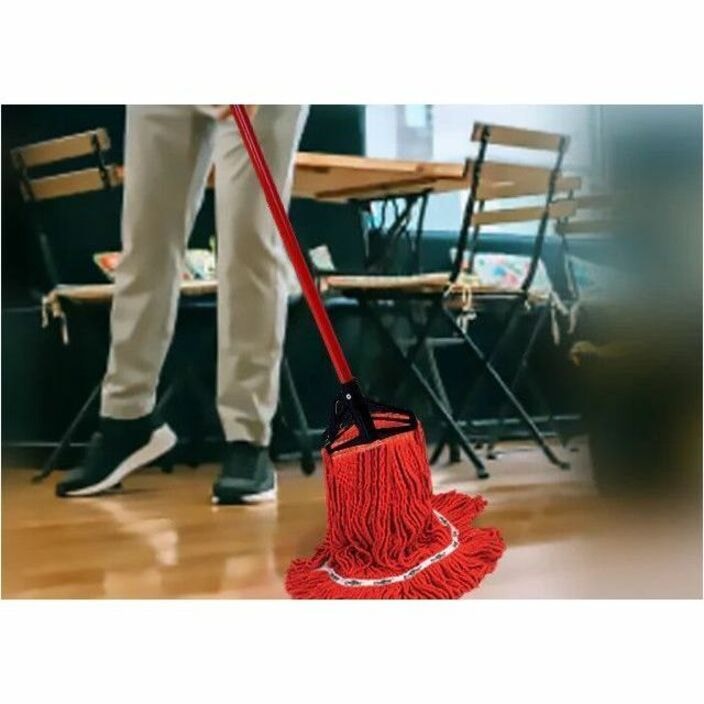 Globe 20 Oz Synthetic Narrow Band Looped End Wet Mop - 20 Oz / Red - 7 ...