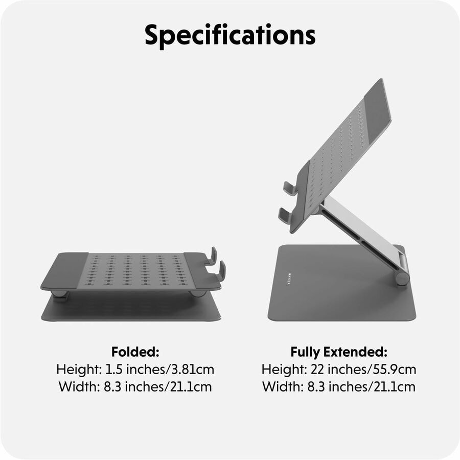 Targus HyperSpace Ergonomic Adjustable Laptop Stand - Space Grey - Up ...