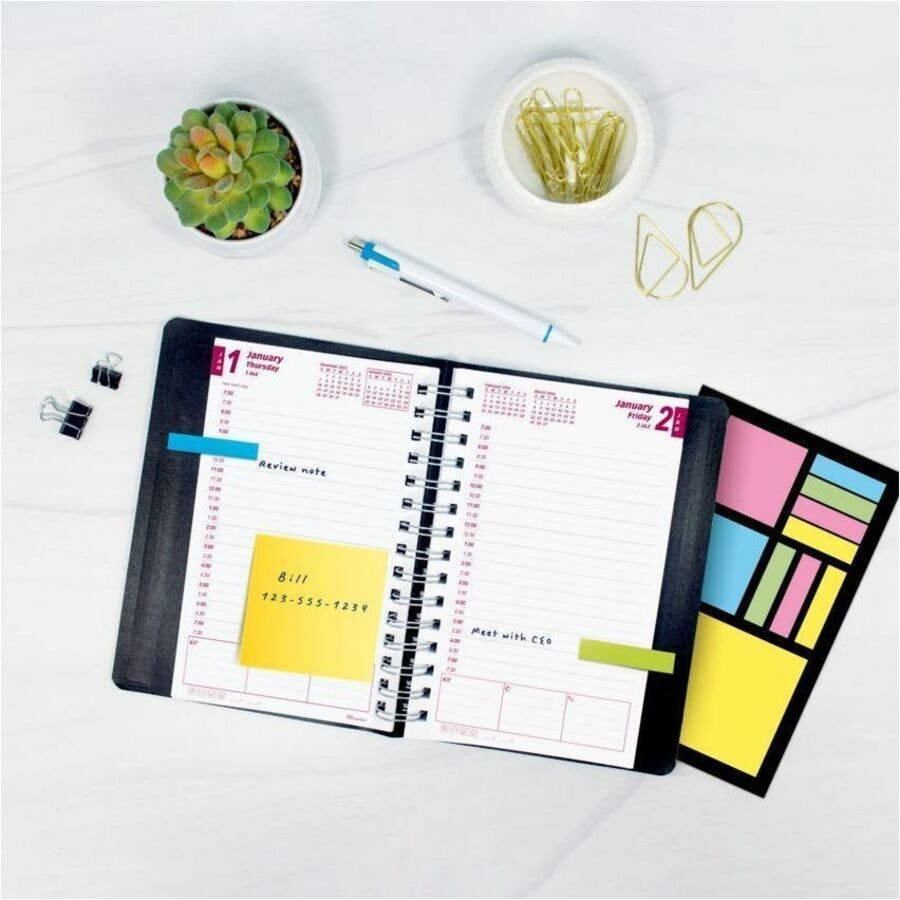 Blueline PlannerPlus Daily Planner, 8" x 5" , English, Black - Daily ...
