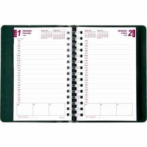 Brownline® Essential Daily Diary Twin Wire 8x5" English Green ...