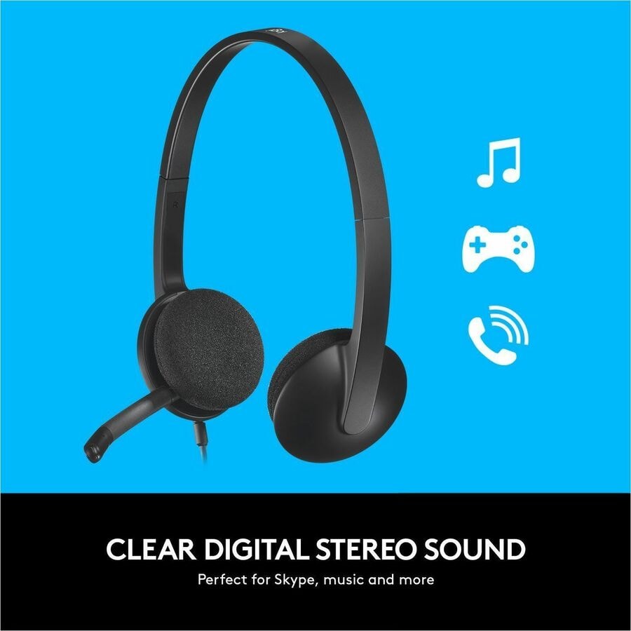 Logitech USB Headset H340 - Stereo - USB - Wired - 20 Hz to 20 kHz ...