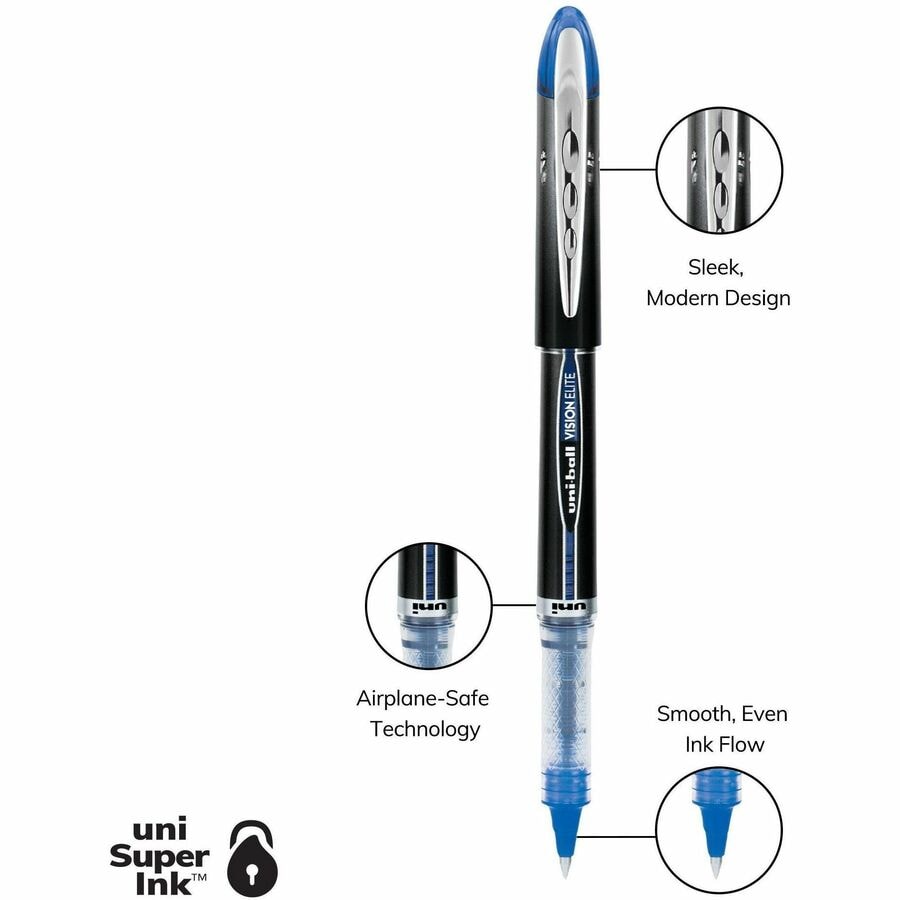 uniball Vision Elite Rollerball Pen - 0.5 mm (0.02") Micro Pen Point ...