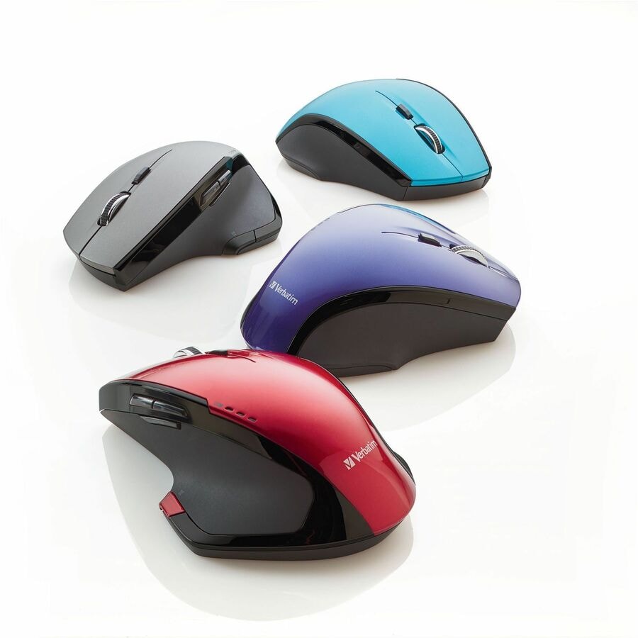 Verbatim Wireless Desktop 8-Button Deluxe Blue LED Mouse - Purple ...