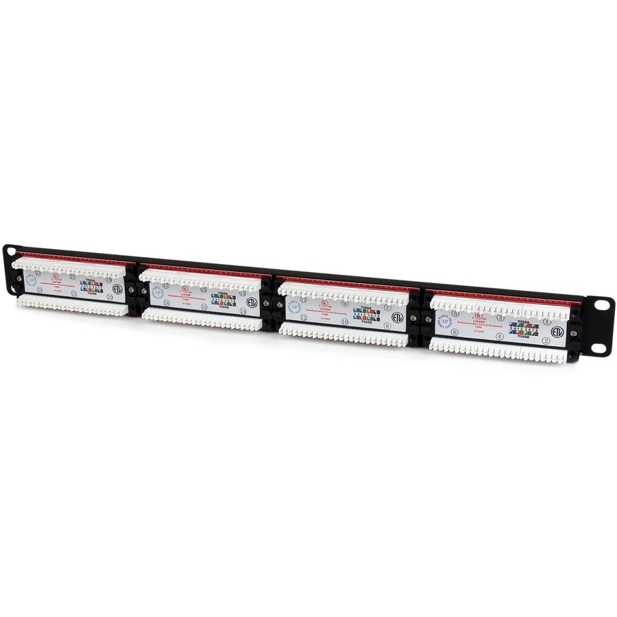 StarTech.com 24 Port 1U Rackmount Cat 6 110 Patch Panel - Organize up ...