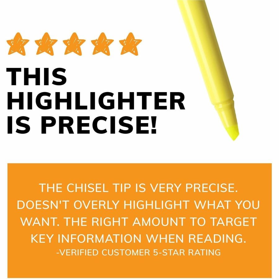 BIC Brite Liner Highlighter, Yellow, 24 Pack - Chisel Marker Point ...