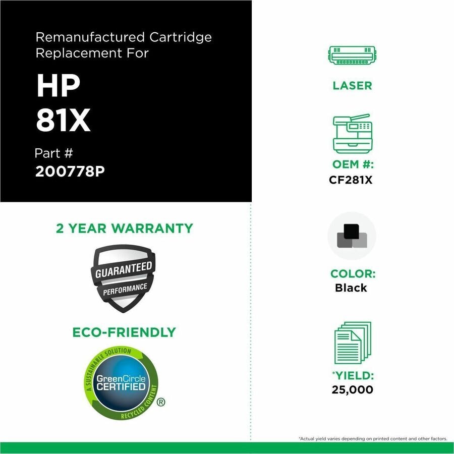 CIG Remanufactured High Yield Laser Toner Cartridge 81X (HP 81X, HP ...