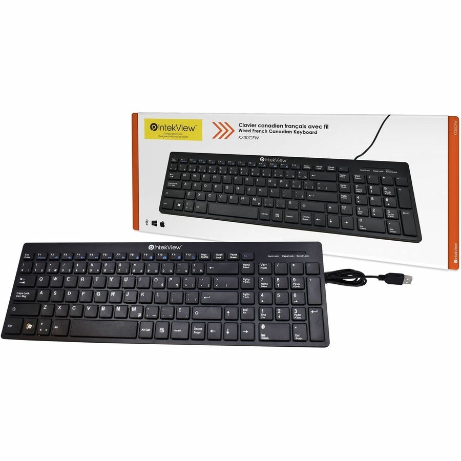 IntekView - Clavier Avec Fil Slim V.2 Français Canadien, noir - Câble ...