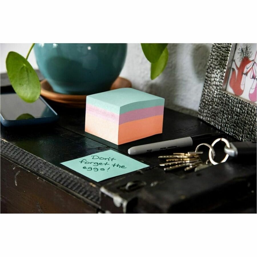 Post-it® Notes Cube, 1 7/8 in. x 1 7/8 in., Assorted Pastels, 400 ...