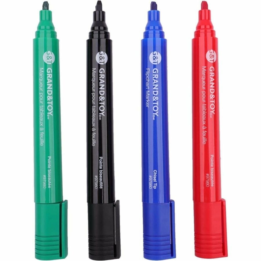 Grand & Toy - Chisel Pen Point - Chisel Marker Point - Blue, Red, Black ...