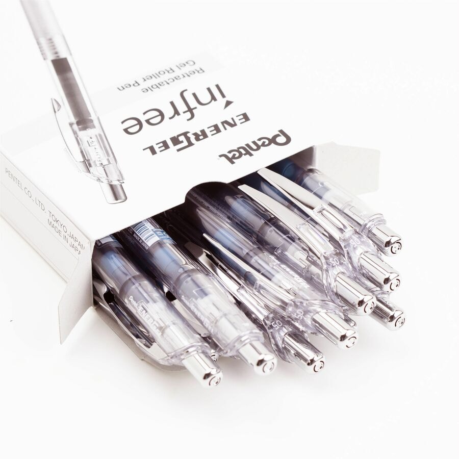 Pentel Infree Retractable Liquid Gel Pen, (0.5mm) Needle Tip, Navy Blue ...