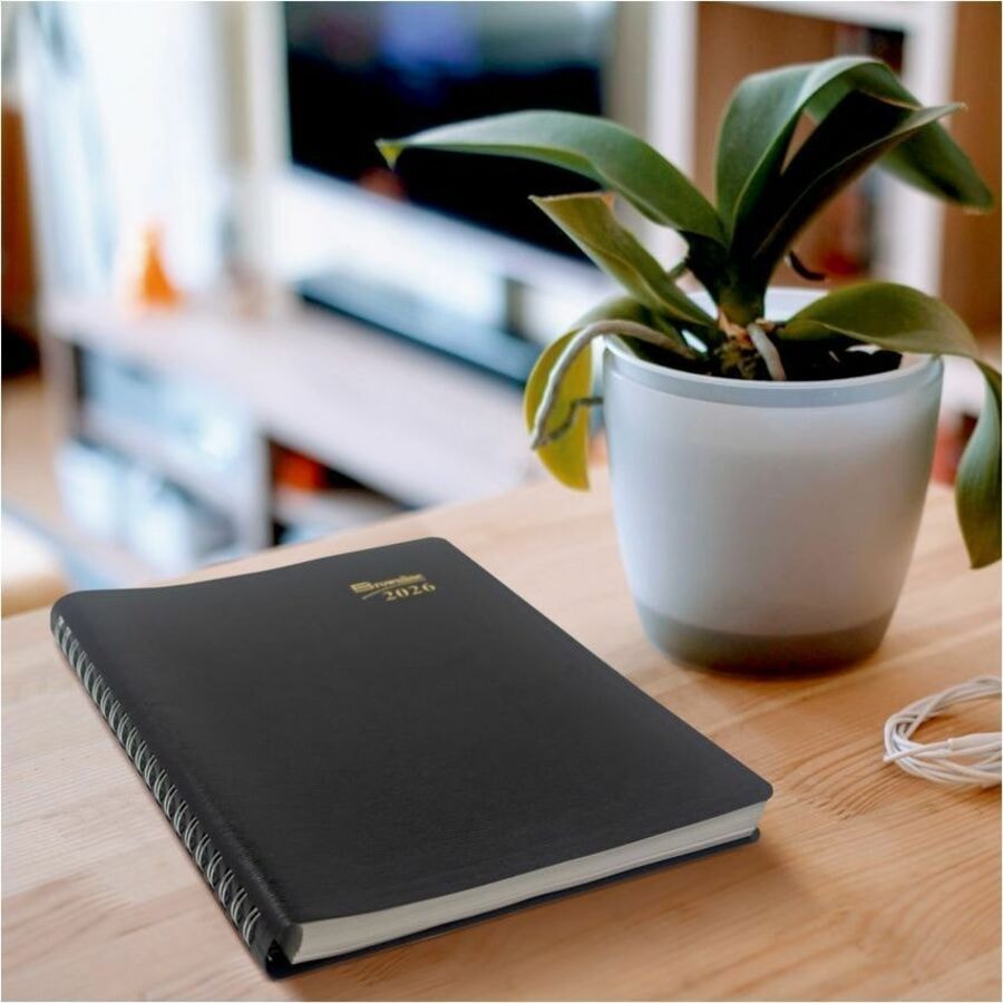 Blueline Essential Daily Planner. 11" x 8-1/2" , English, Black - Daily ...