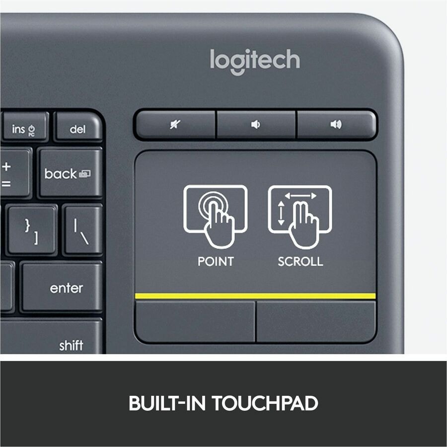Logitech K400 Plus Touchpad Wireless Keyboard - Wireless Connectivity ...