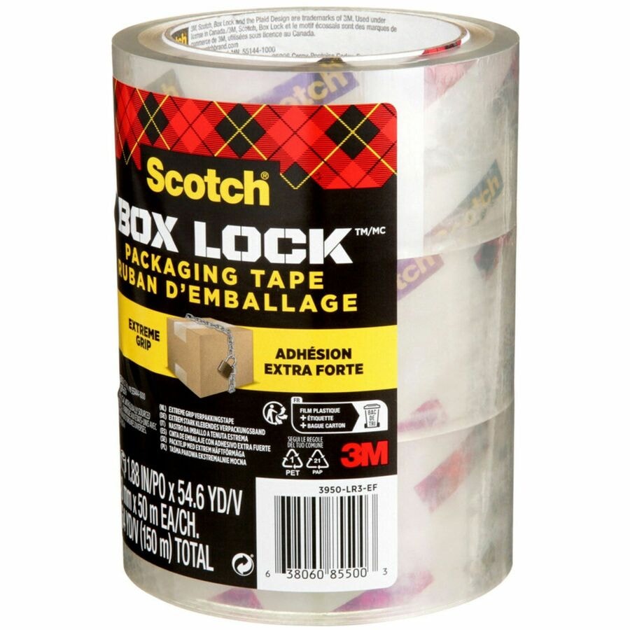 Scotch Box Lock Packaging Tape - 54.7 yd (50 m) Length x 1.89" (48 mm ...