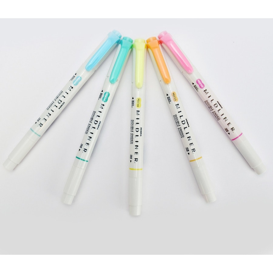 Zebra Mildliner Double Ended Highlighter Assorted Fluorescent 5pk