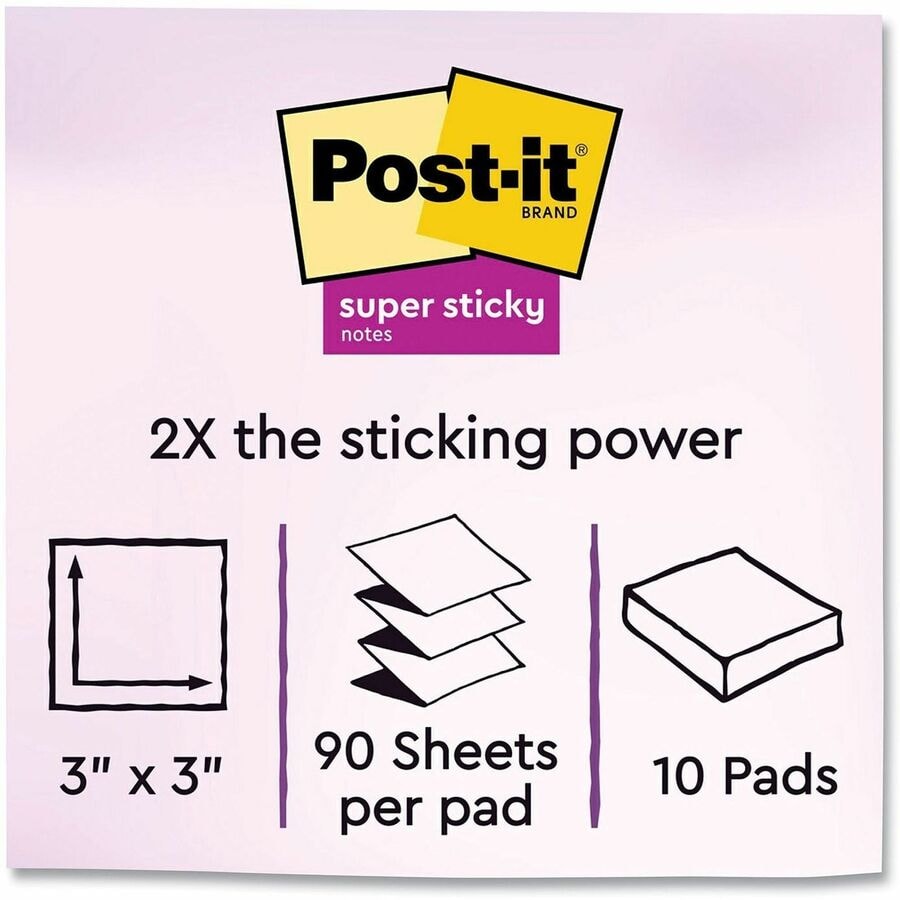 Post-it® Super Sticky Pop-up Notes R330-10SSJOY, 3 in x 3 in (76 mm x ...