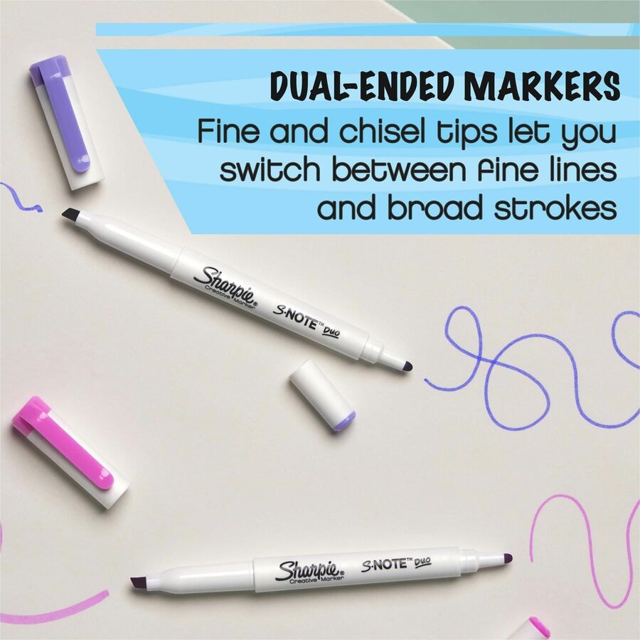 Sharpie S-Note Duo Dual-Tip Markers - Chisel, Bullet Marker Point ...